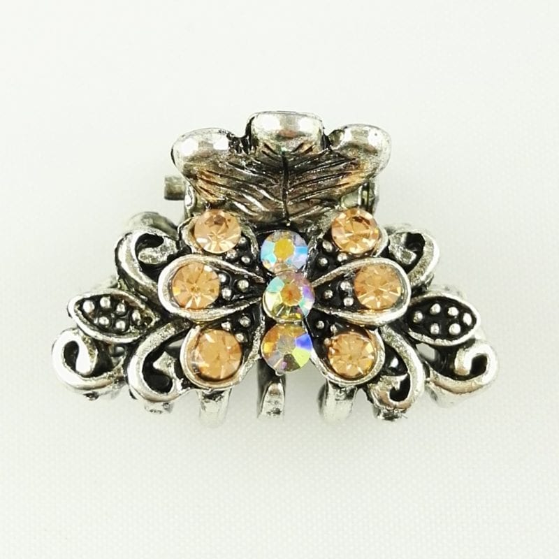 Petite Pince à Cheveux Crabe Argentée Babsy – Eclats de Cristal